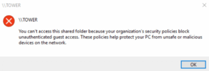 Fix Unauthenticated Guest Access Error Windows 11 - blackMORE Ops